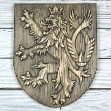 3D Český lev ze dřeva, na míru v různých barvách