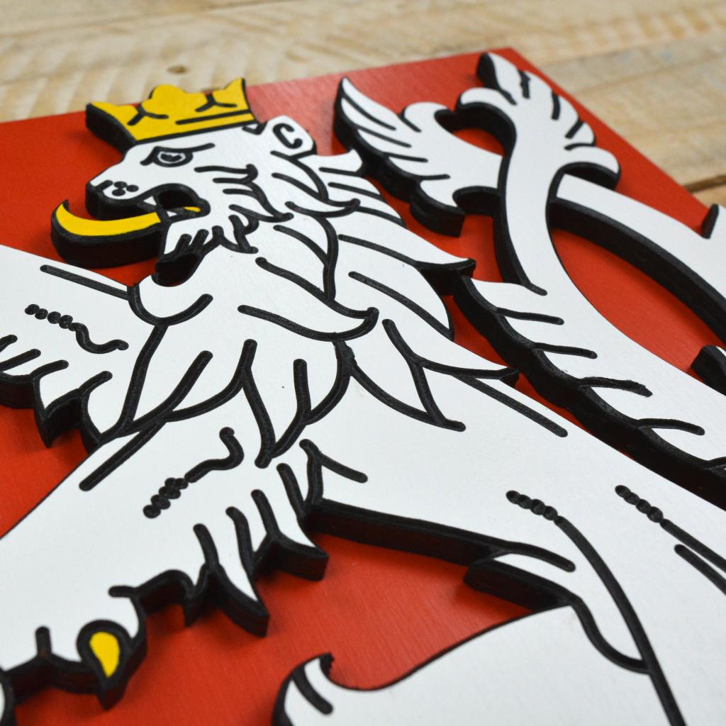 Bohemian Lion: Majestic Symbol in Authentic Wood