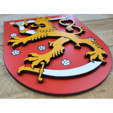 Finnish Coat of Arms: Nordic Symbol in Elegant Wood