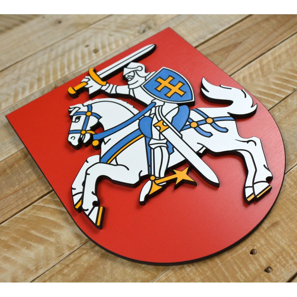 Lithuanian National Coat of Arms: Layered Wood Symbolism