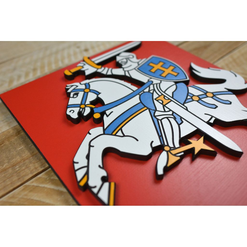 Lithuanian National Coat of Arms: Layered Wood Symbolism