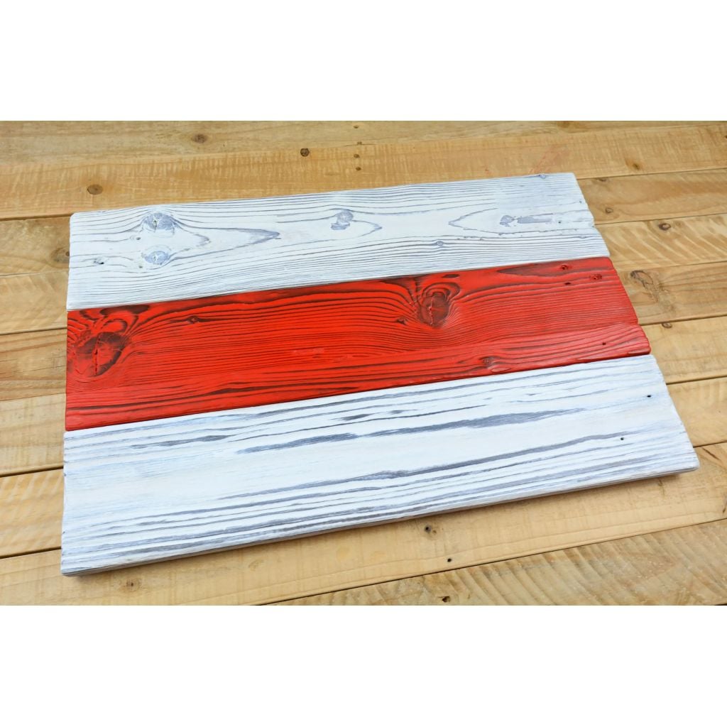 Free Belarus Flag: Deeply Burned Wooden Art, Unique
